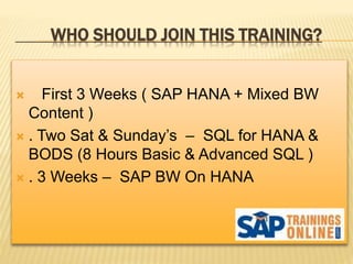 SAP BW on HANA Training | PPTX