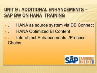 SAP BW on HANA Training | PPTX