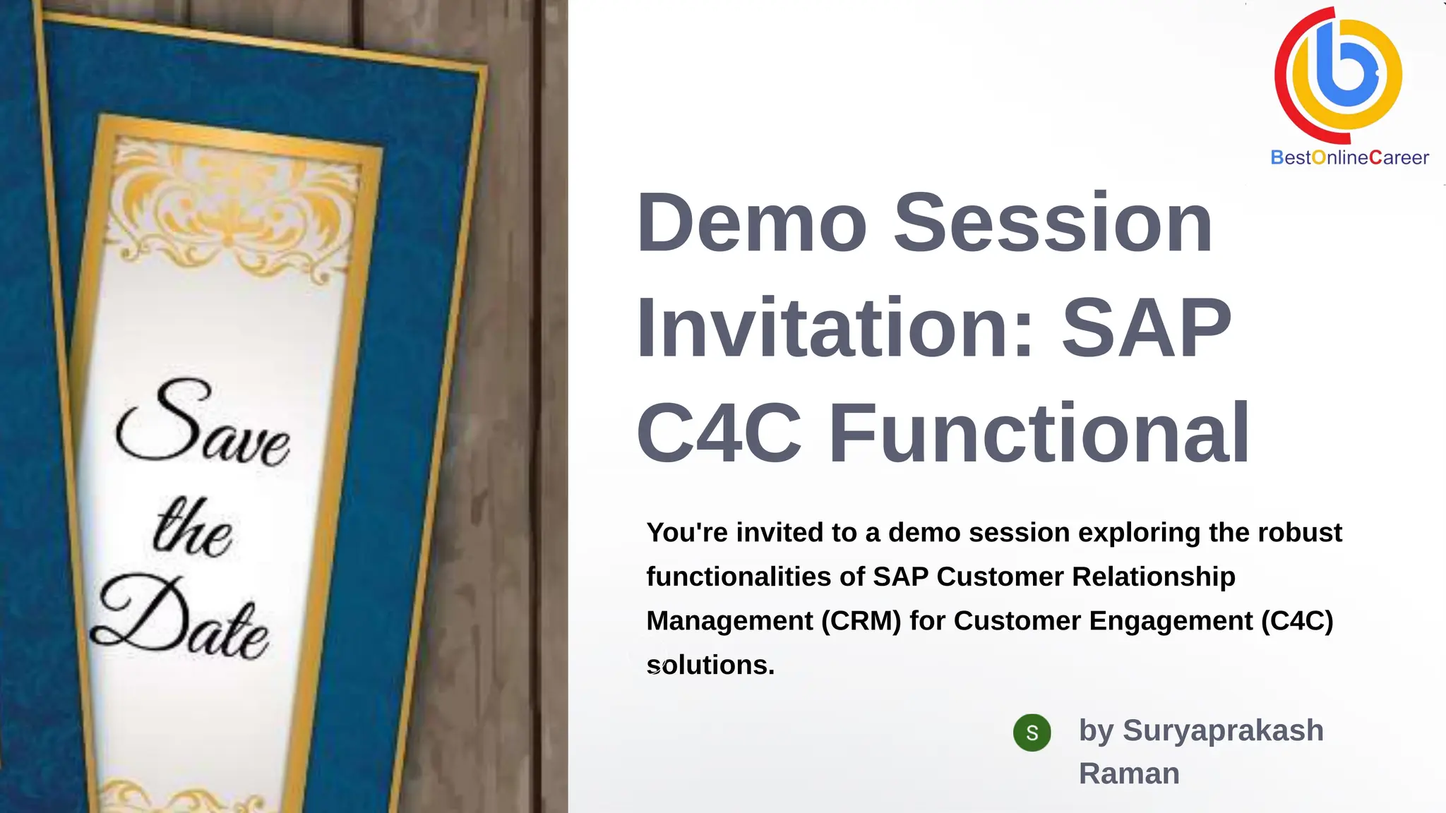 SAP C4C Functional Online Training Demo Session | PPTX