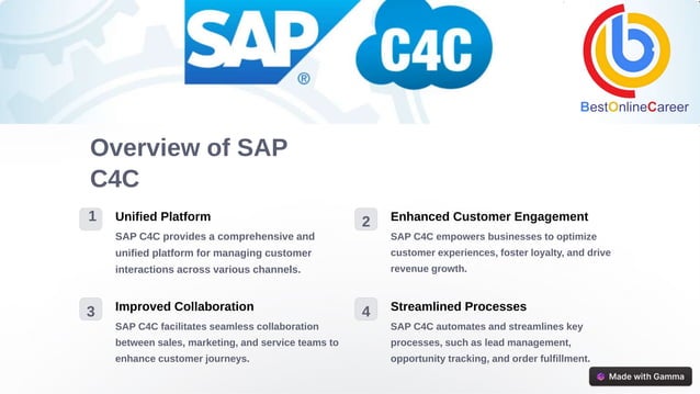 SAP C4C Functional Online Training Demo Session | PPTX | Business | Business and Finance