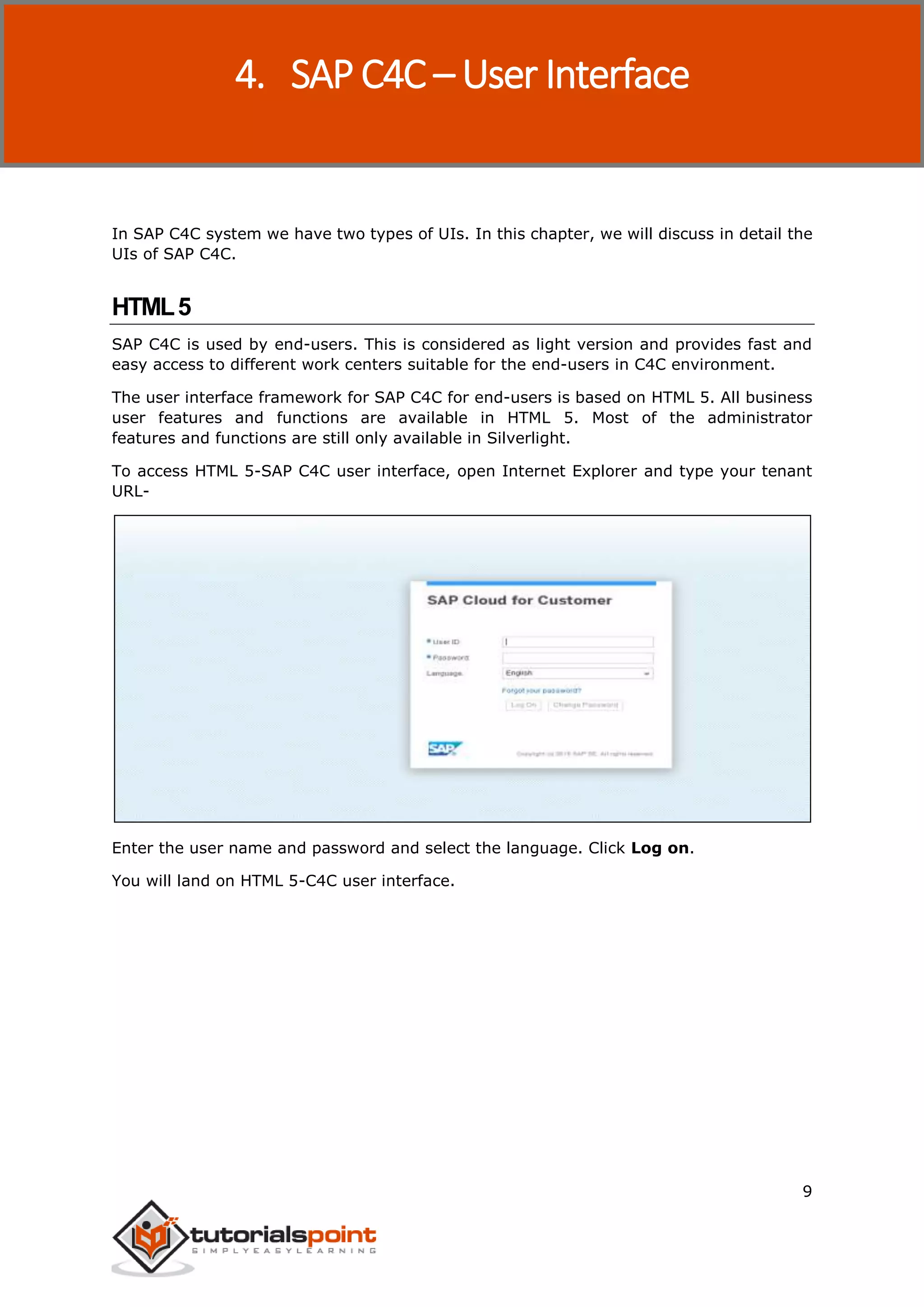 Sap C4c Tutorial Pdf Computing Technology And Computing 2175