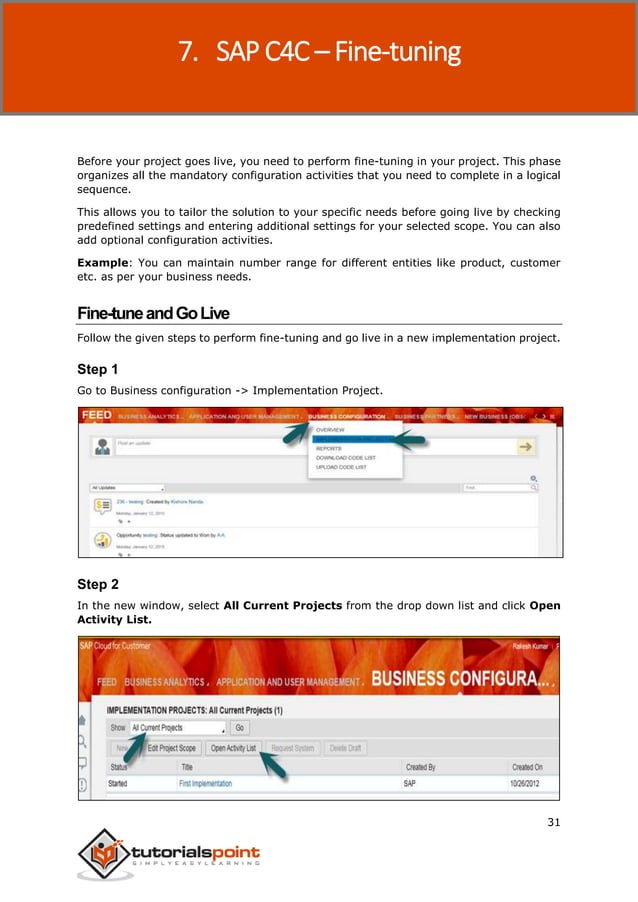 Sap c4c tutorial | PDF | Computing | Technology & Computing