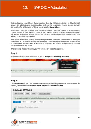 Sap c4c tutorial | PDF