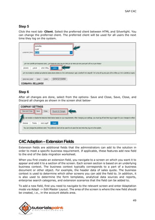 Sap c4c tutorial | PDF