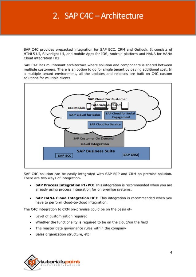 Sap c4c tutorial | PDF | Computing | Technology & Computing
