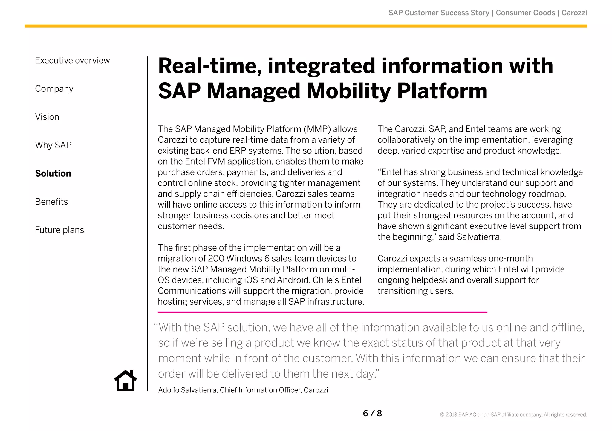Sap - Carozzi Case Study | PDF