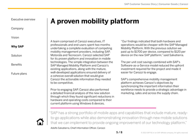 Sap - Carozzi Case Study | PDF