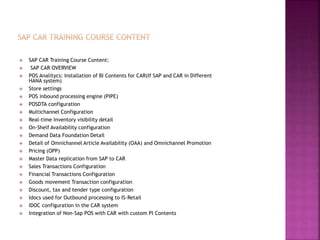 SAP CAR Training | Customer Activity Repository Online Training | PPTX