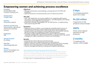 Sap case study - Empowering women and achieving process excellence - shreeja mahila milk ...