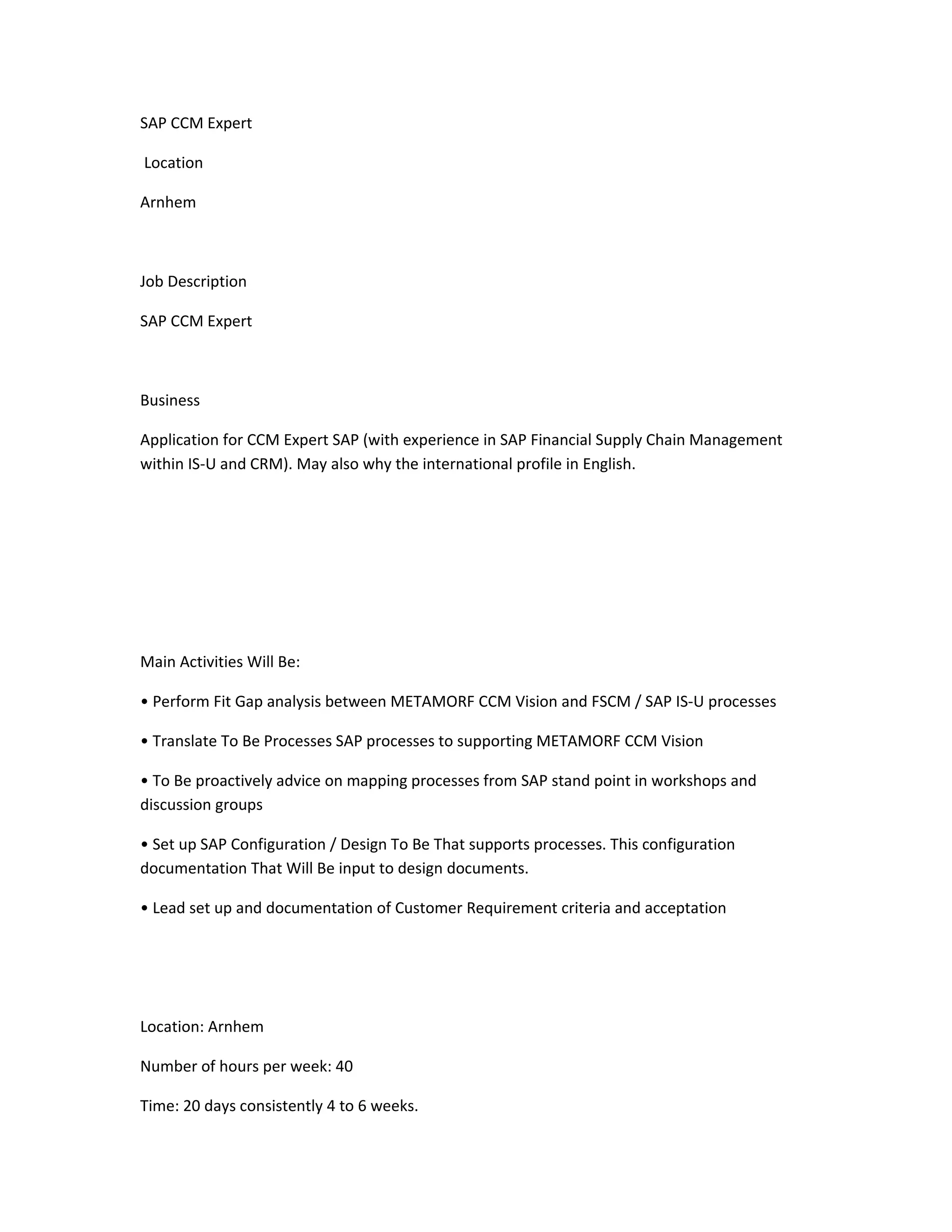 Sap Ccm Expert | RTF