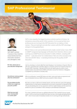 SAP Certified ABAP Consultant_AtosIndia | PDF