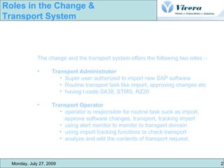 Sap Change And Transport Management | PPT