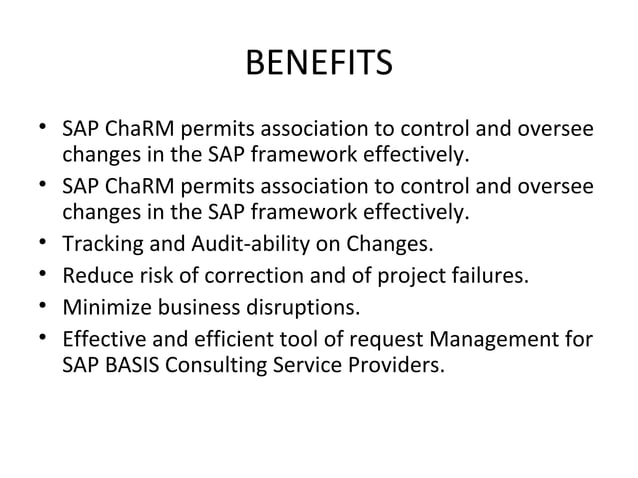 SAP ChaRM (Change Request Management) | PPS