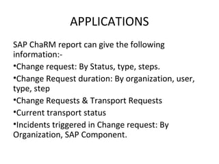 SAP ChaRM (Change Request Management) | PPS