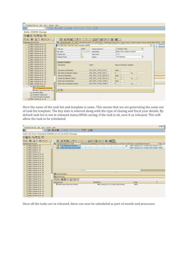 The closing cockpit is a very powerful tool in SAP Financial System which provides a | DOCX ...