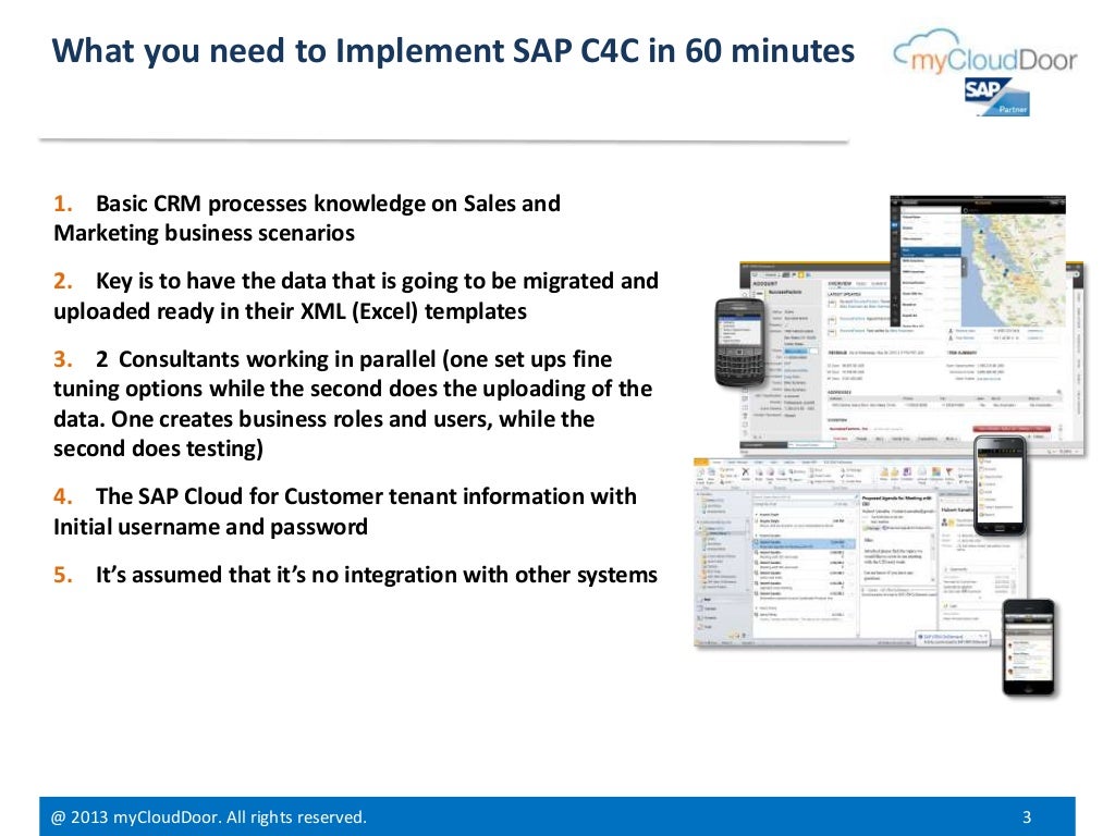 SAP Cloud for Customer: From tenant provisioning to Go Live in 1 hour