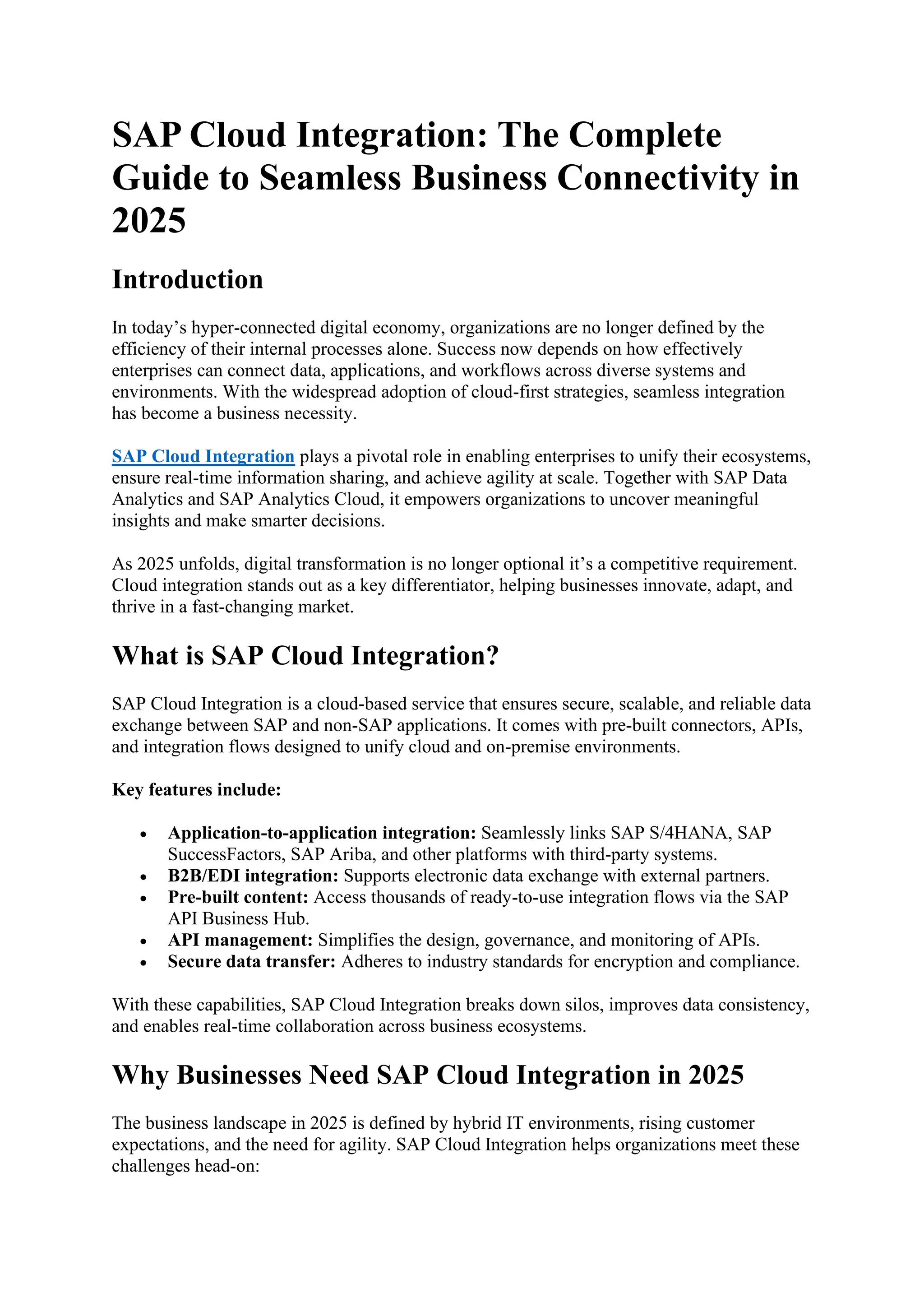 SAP Cloud Integration The Complete Guide to Seamless Business ...