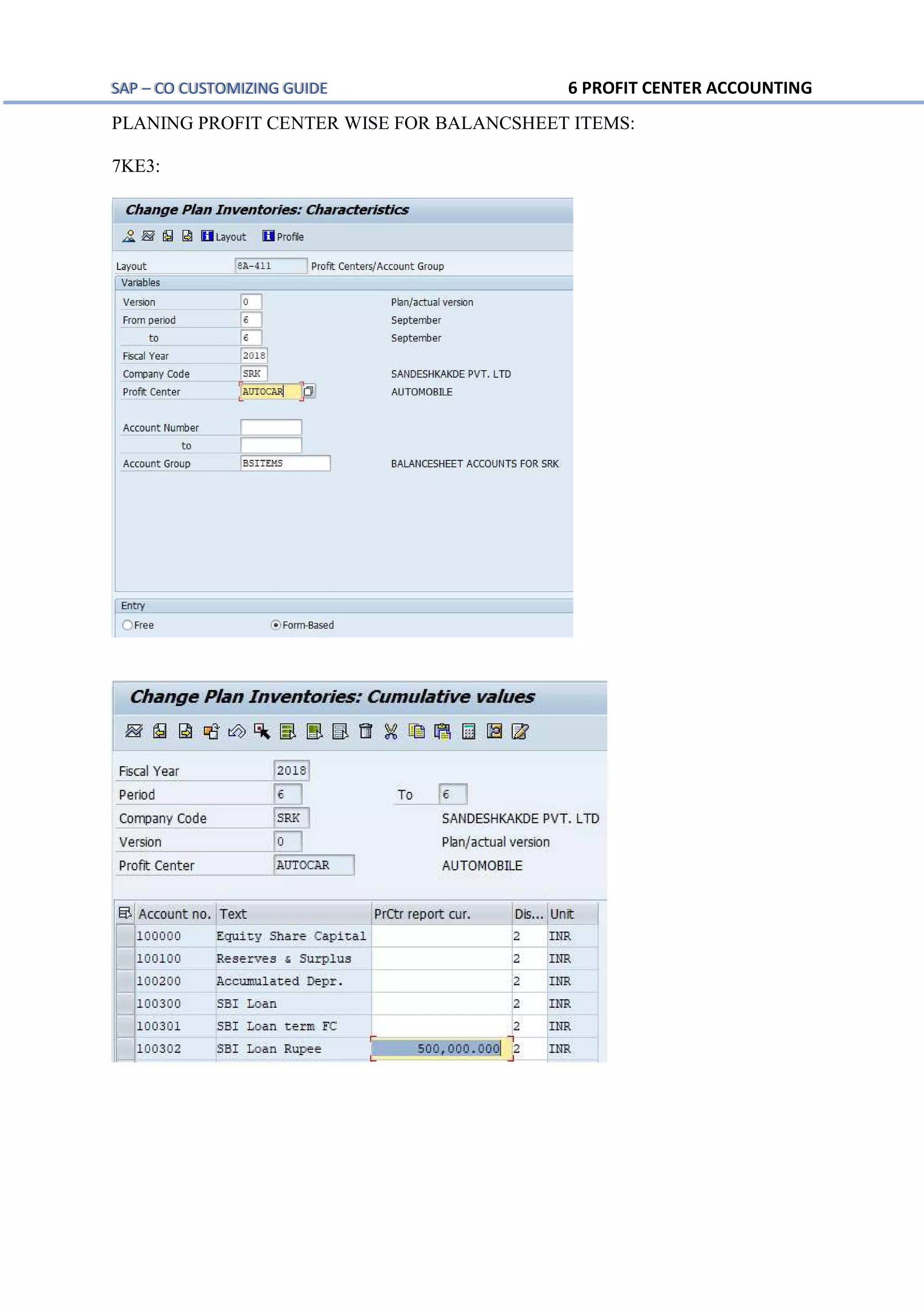 Sap co profit center accounting | PDF