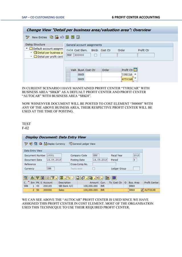 Sap co profit center accounting | PDF | Business Accounting & Finance ...