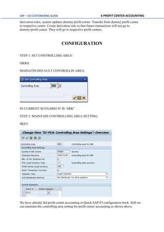 Sap co profit center accounting | PDF
