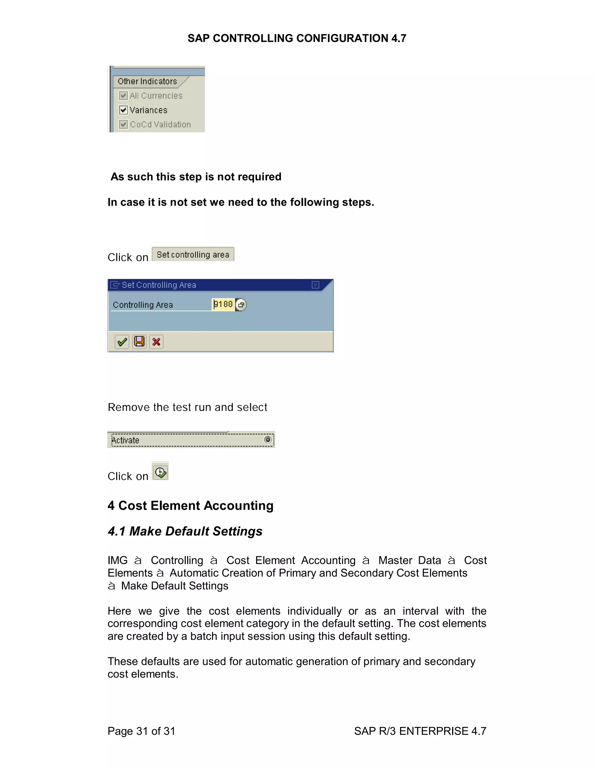 SAP CO CONFIGURATION | PDF