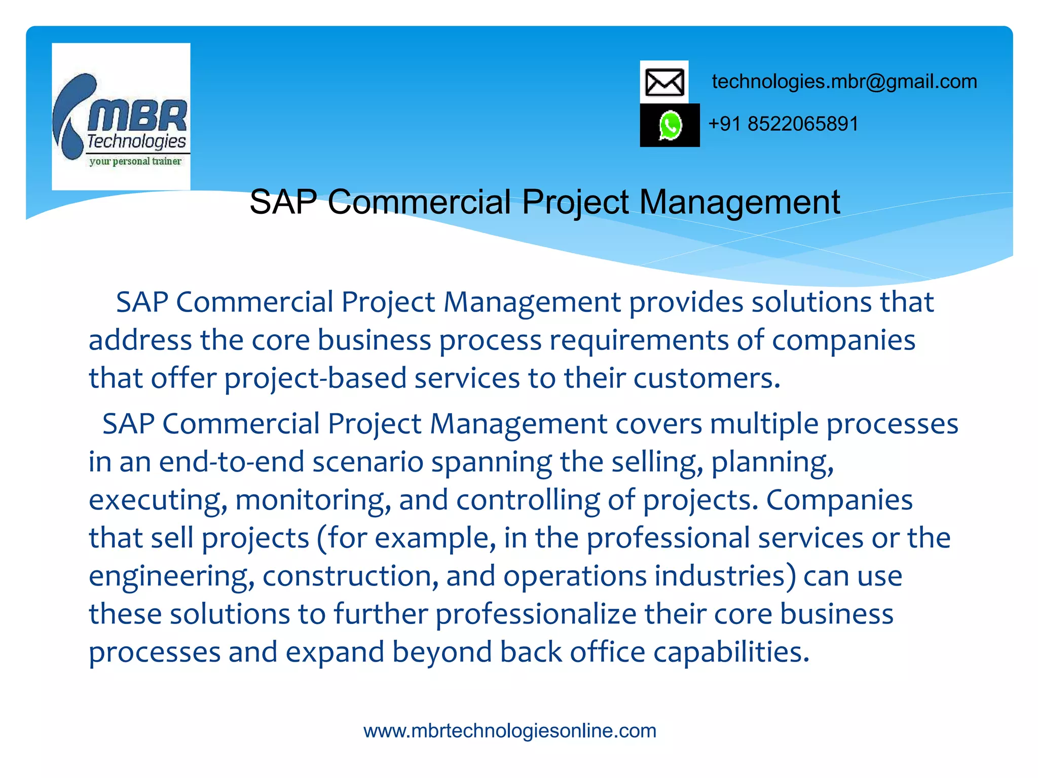 Sap commercial project management | PPTX