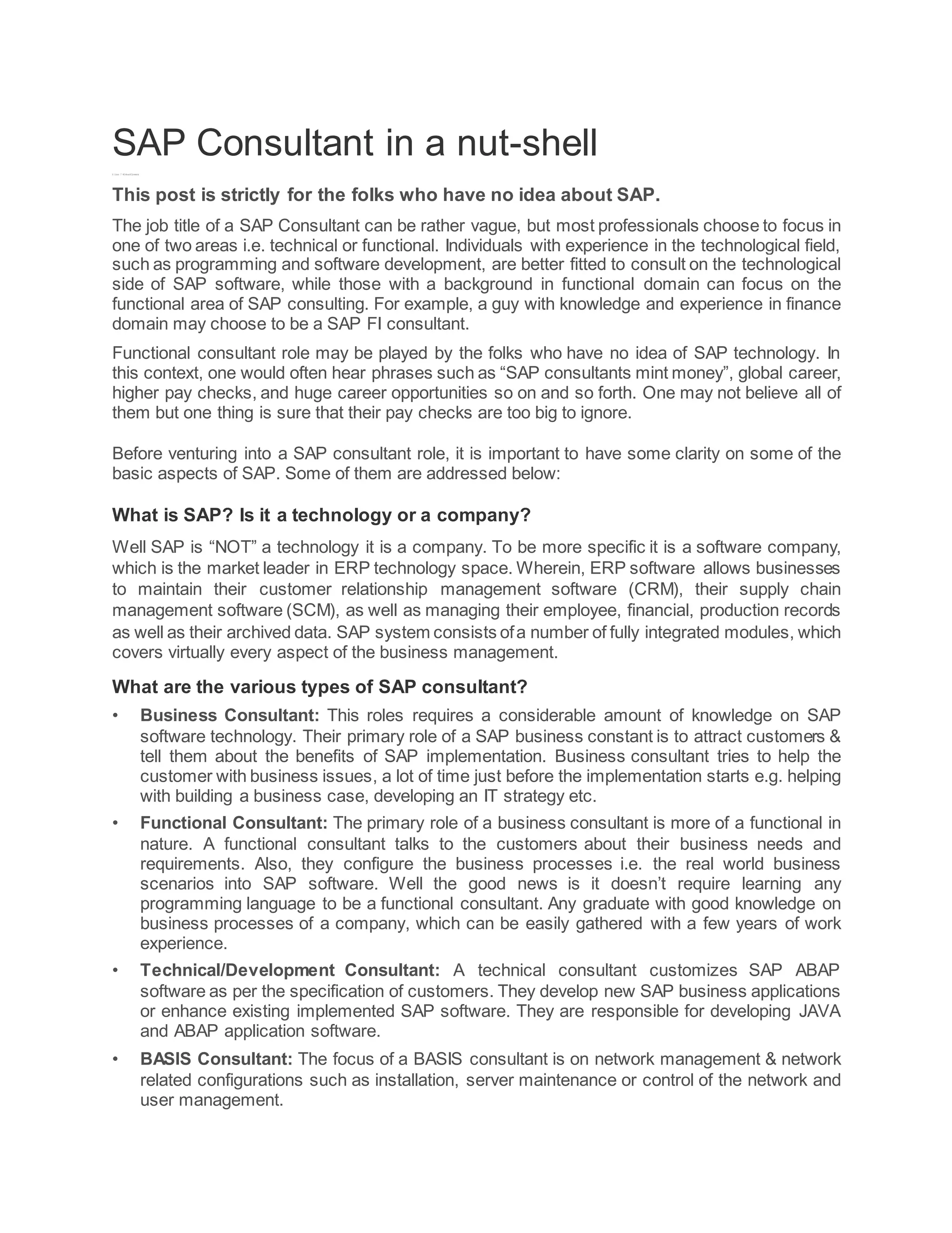 Sap consultant blog | DOCX