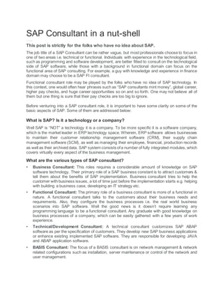 Sap consultant blog | DOCX | Management Consulting Industry | Industries