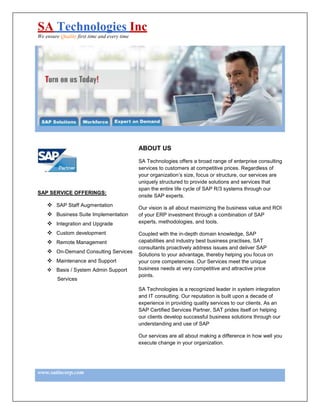 Sap Consulting Practice Brochure | PDF