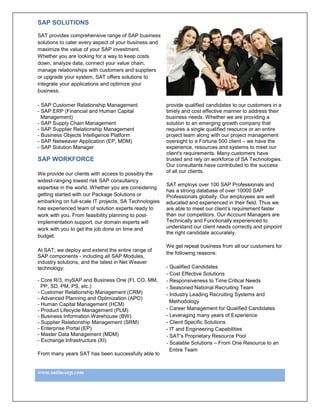Sap Consulting Practice Brochure | PDF