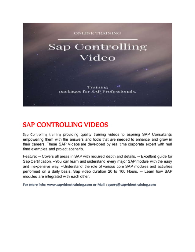 SAP CONTROLLING | DOCX