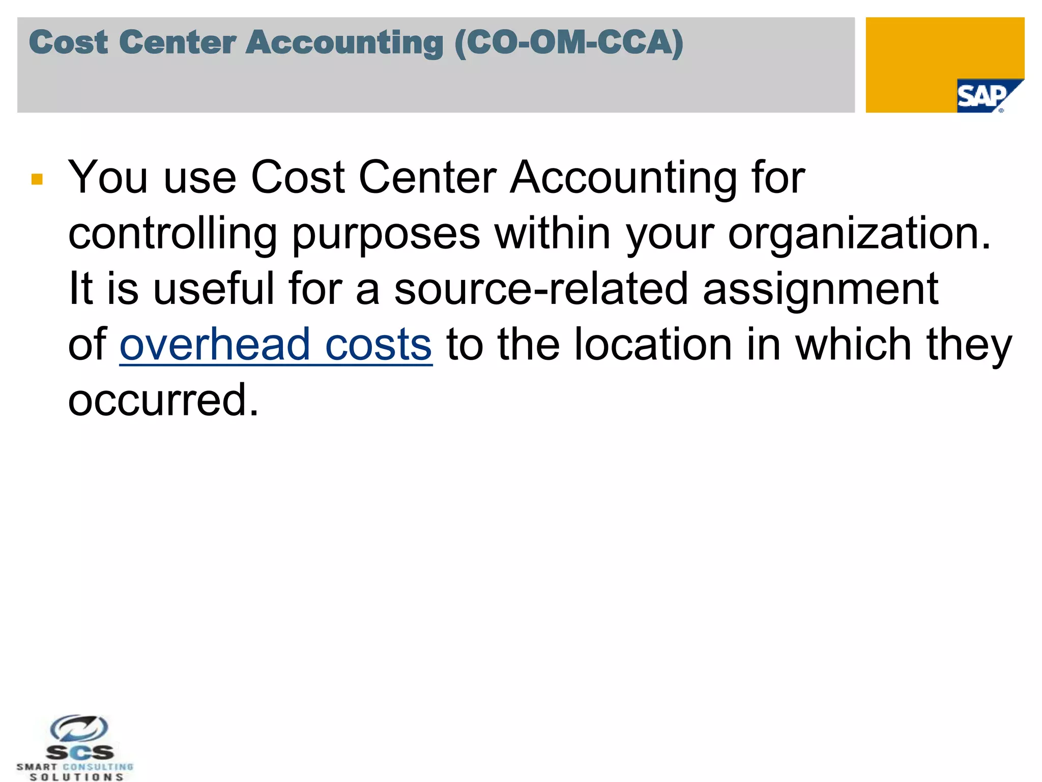 SAP CO overview | PDF