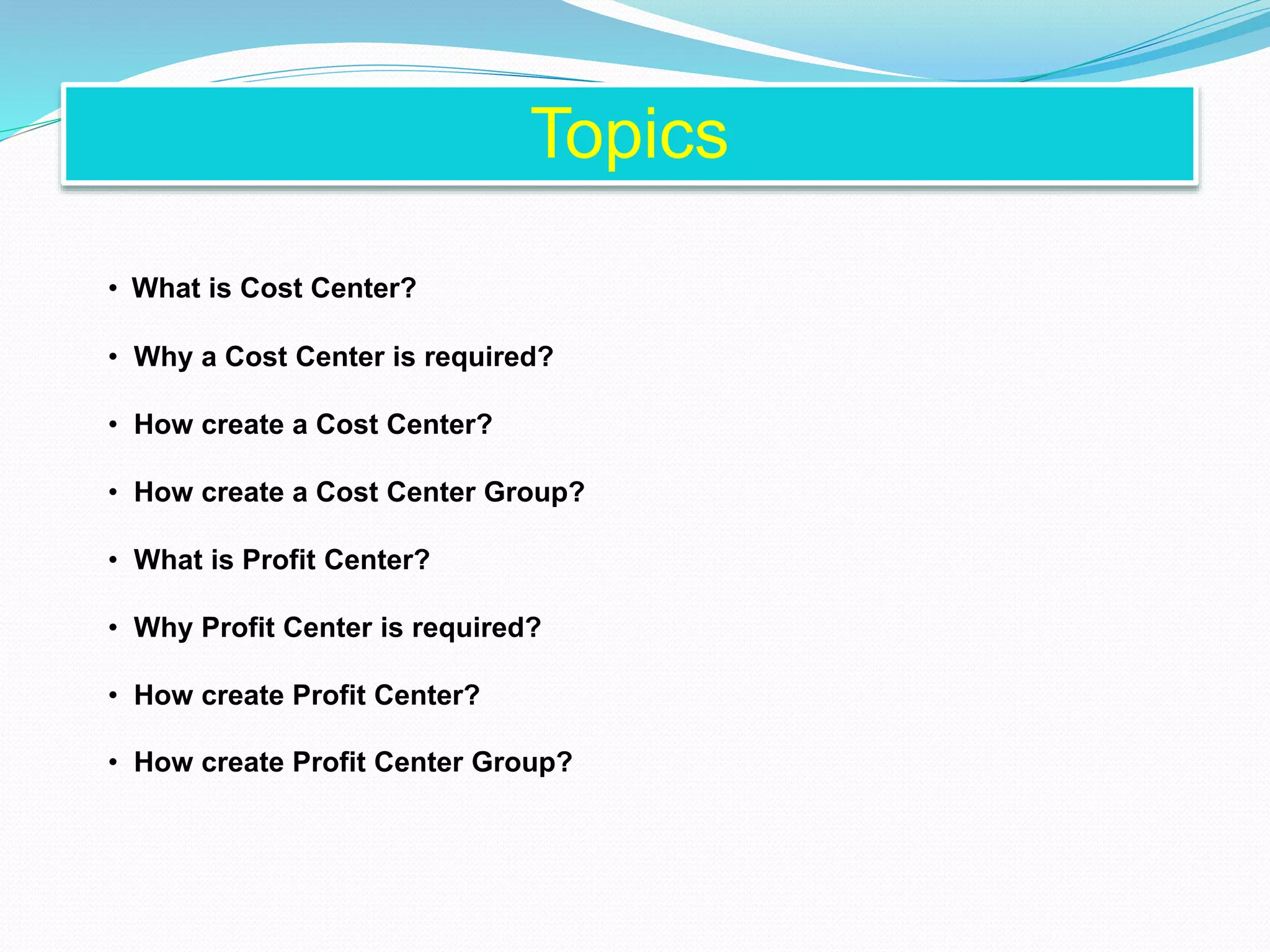 Sap cost center | PPTX