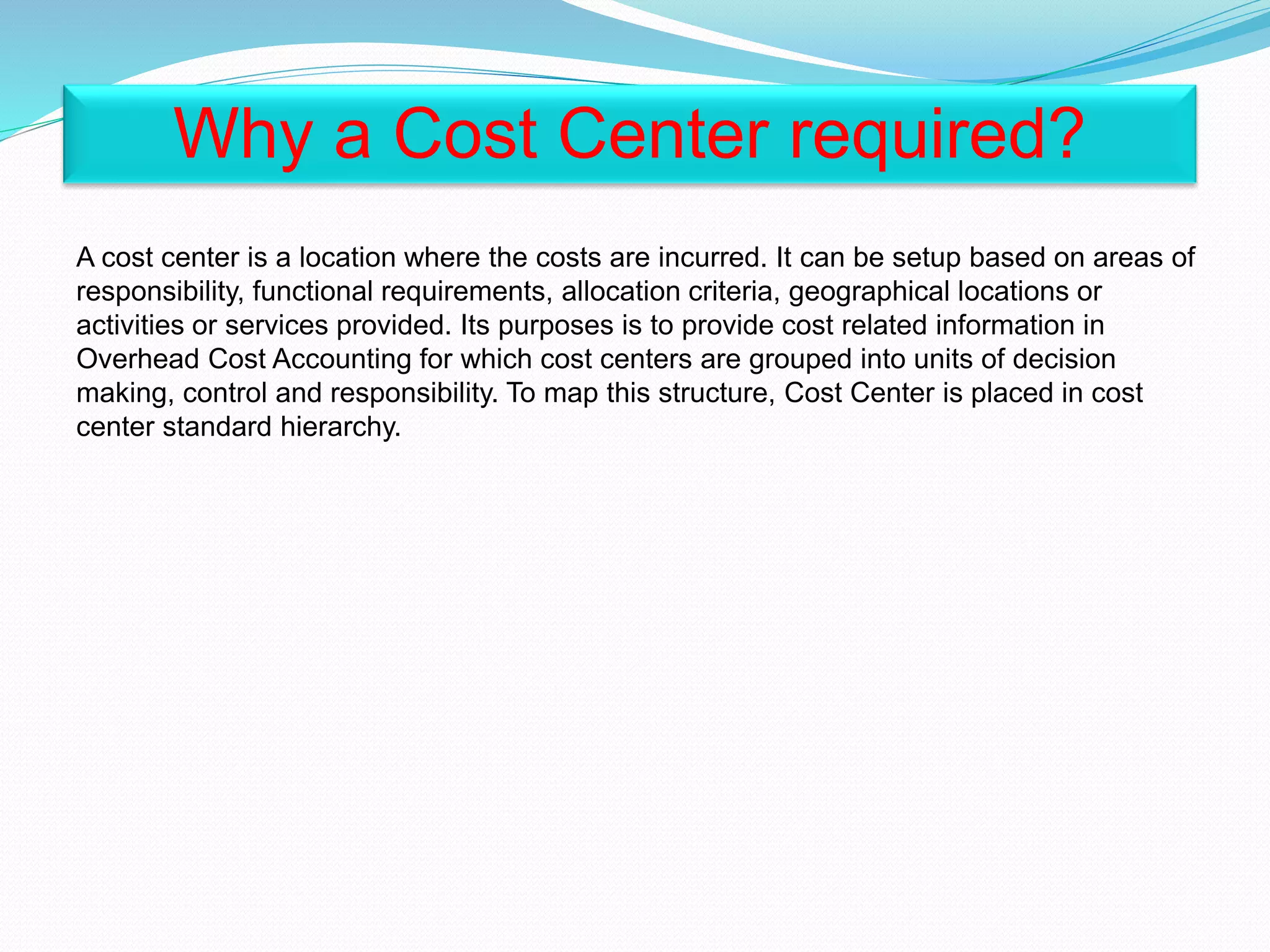 Sap cost center | PPTX