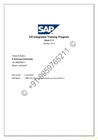 Sap co stepbystep config & user manual part 2 | PDF