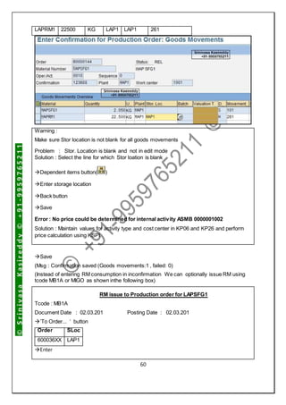 Sap co stepbystep config & user manual part 2 | DOC