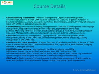 SAP CRM 7.0 Training | PPT
