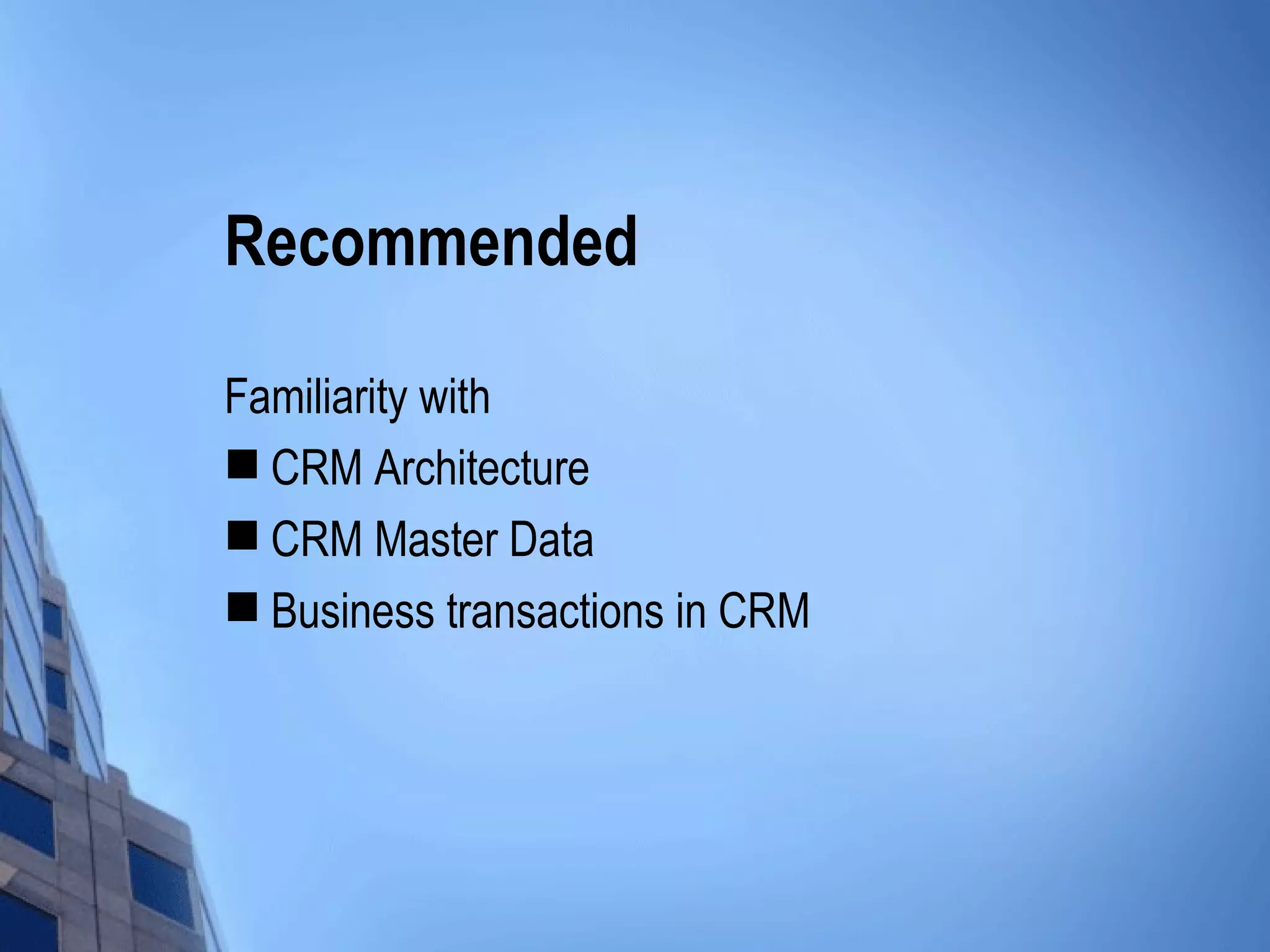 SAP CRM Overview | PPT
