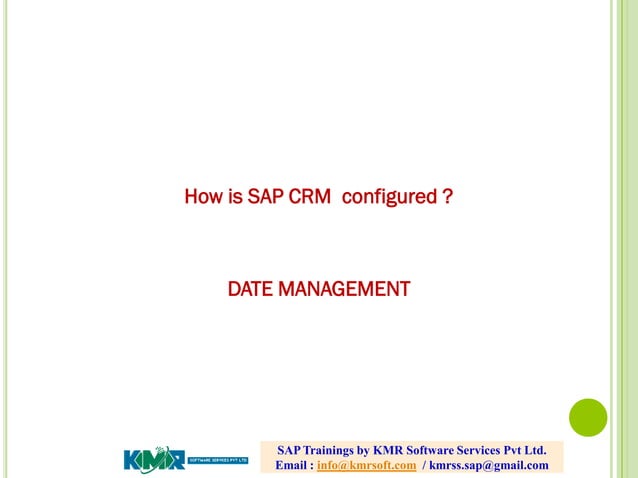 Sap Crm Functional Overview Training Ppt