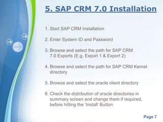 SAP CRM 7.0 IDES Installation Steps | PPT