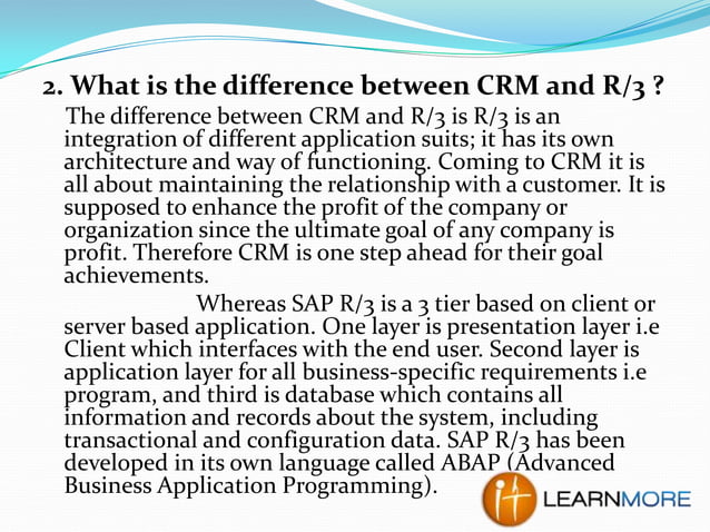 SAP CRM Interview questions | PPT