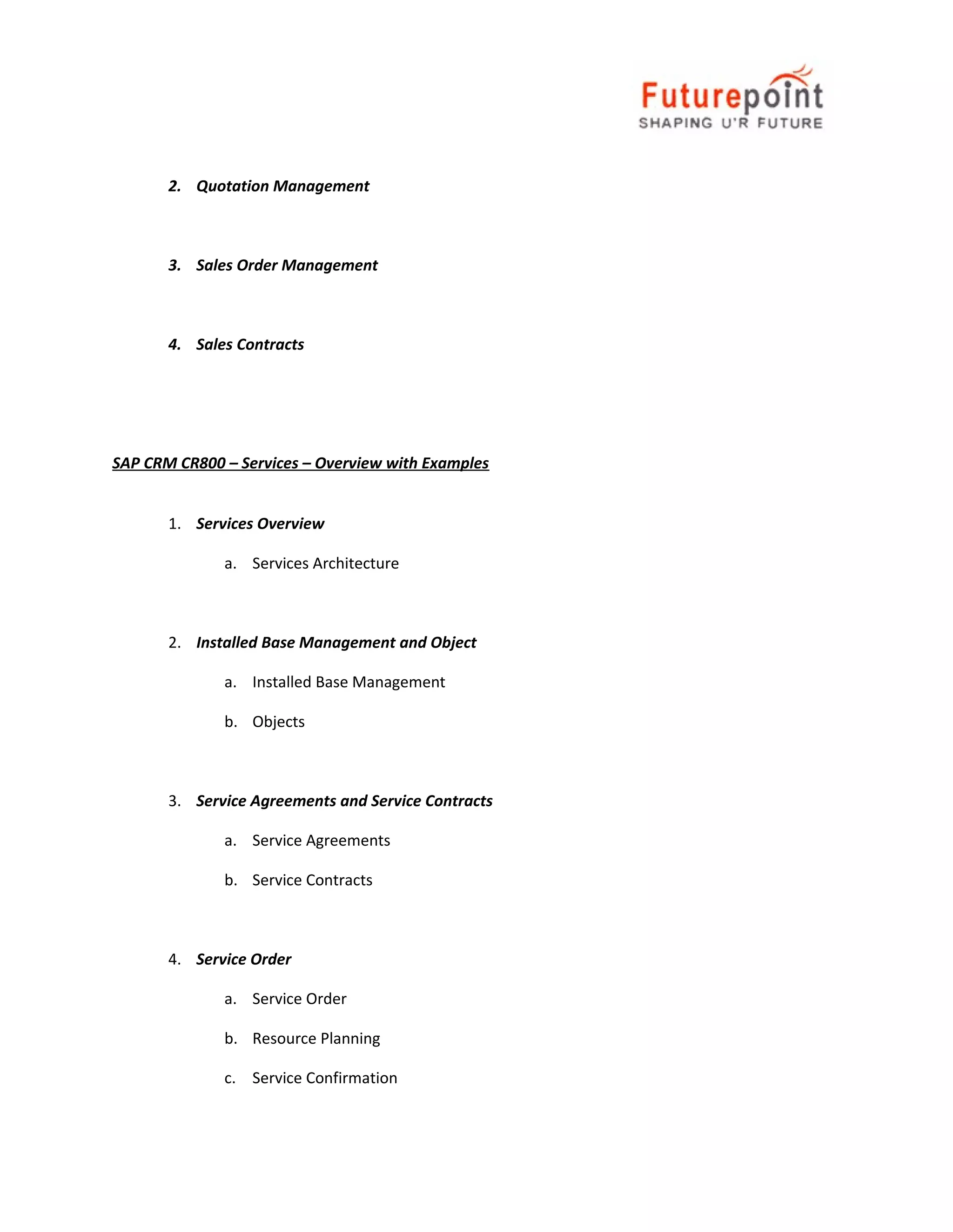 Sap Crm Training Course Pdf