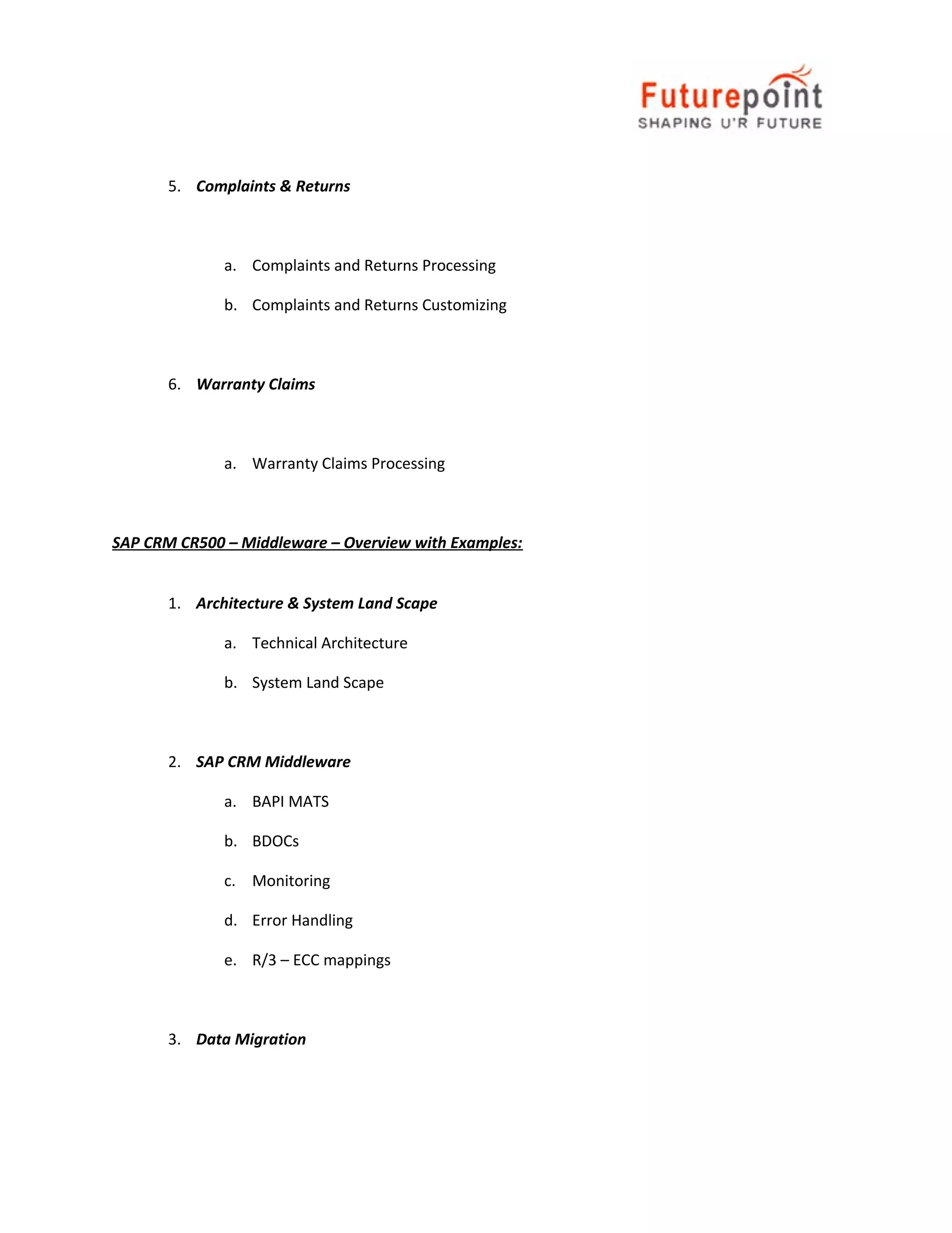 Sap Crm Training Course Pdf