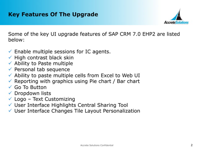 SAP CRM Upgrade EHP2 - Key UI Features | PDF | Operating Systems ...