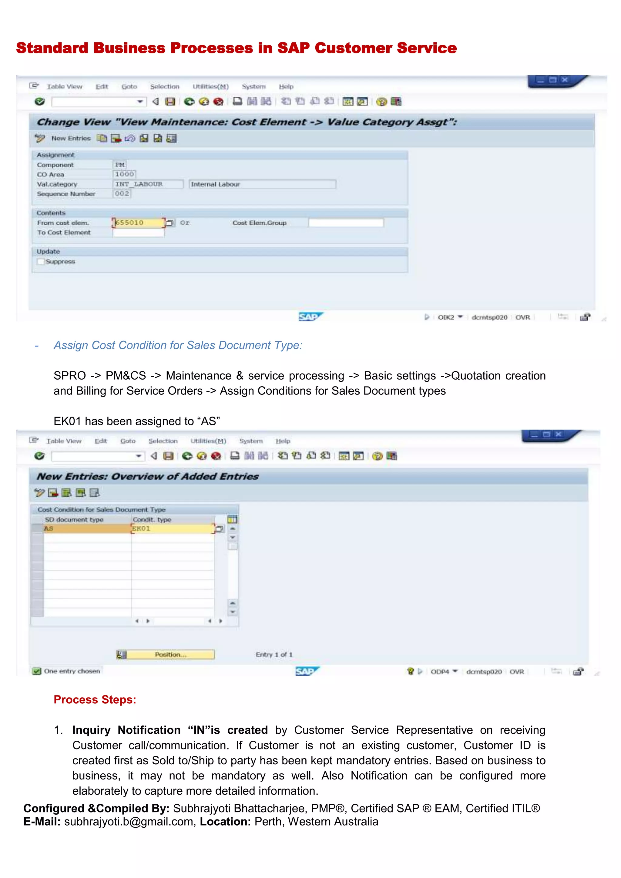 SAP Logistics - CS - Standard Process & Configuration document | DOCX
