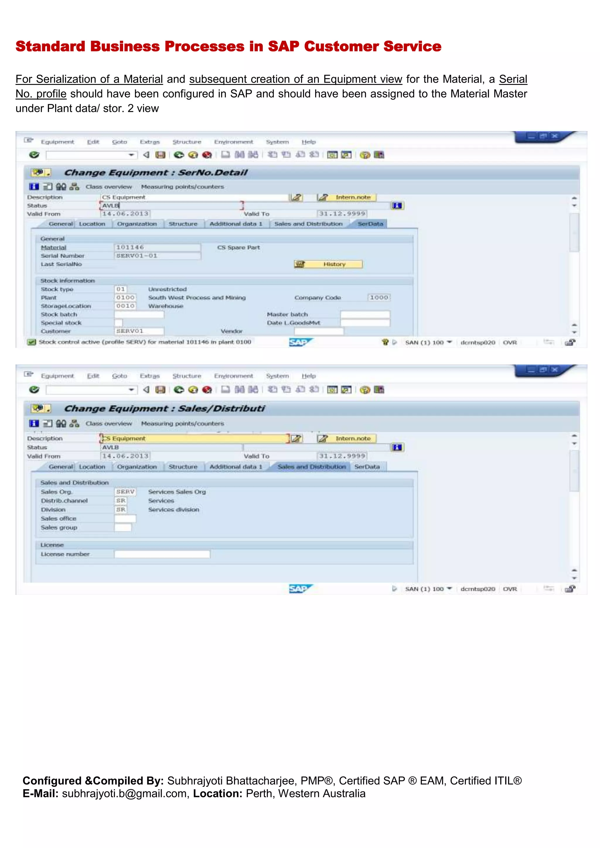 SAP Logistics - CS - Standard Process & Configuration document | DOCX