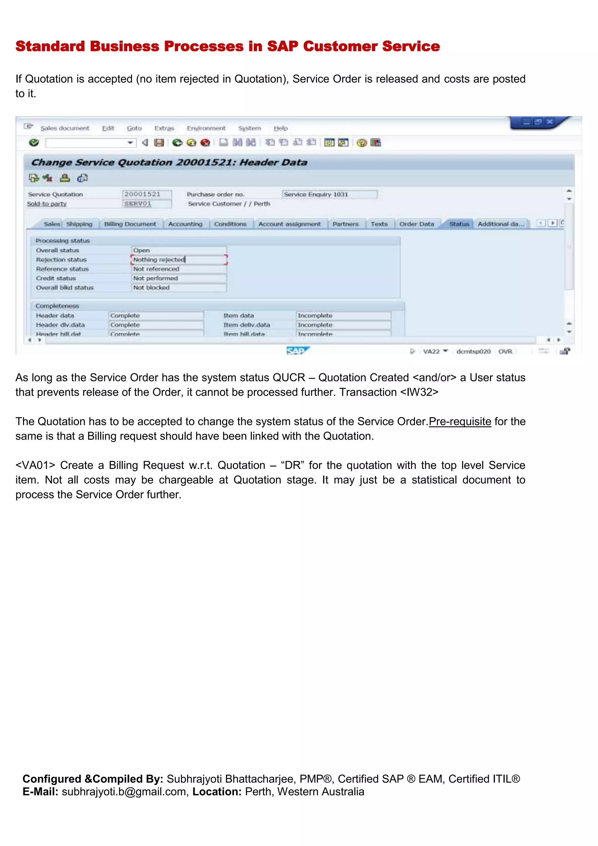 SAP Logistics - CS - Standard Process & Configuration document | DOCX