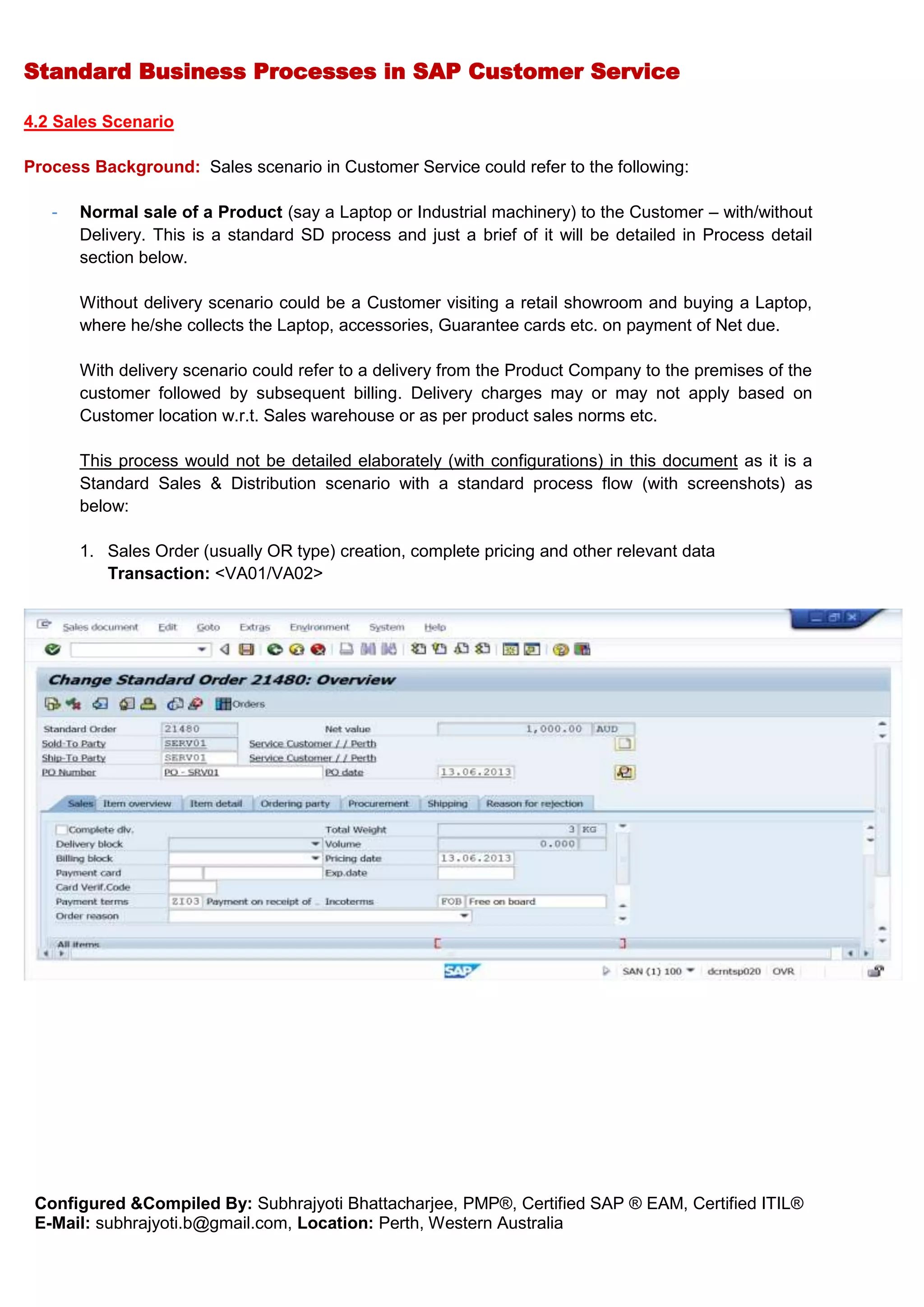 SAP Logistics - CS - Standard Process & Configuration document | DOCX