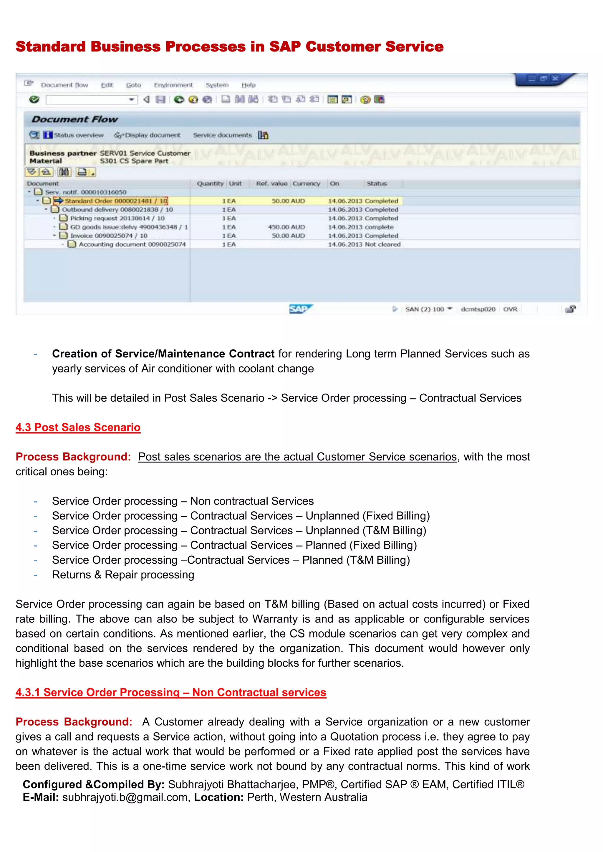 SAP Logistics - CS - Standard Process & Configuration document | DOCX