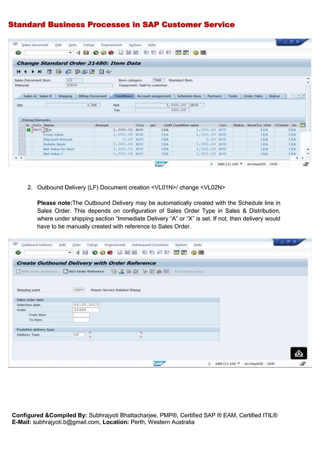 SAP Logistics - CS - Standard Process & Configuration document | DOCX